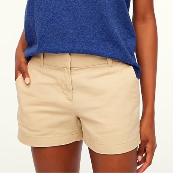 J. Crew | Shorts | J Crew Chino Broken In Cotton Khaki Shorts | Poshmark